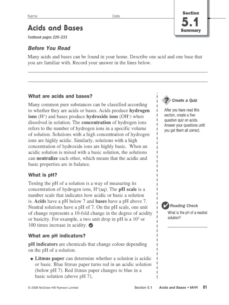 Acid and Bases Notes extract | PDF