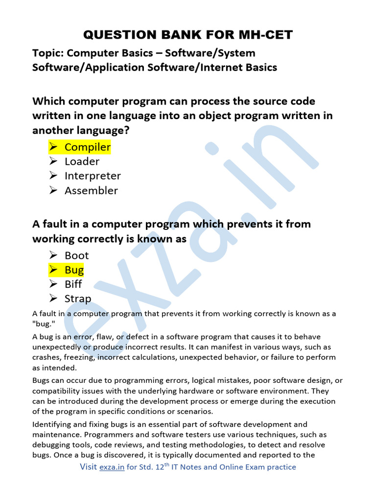 4-CET-MCQs-Computer-Software-Internet Basics | PDF | Operating System | World Wide Web