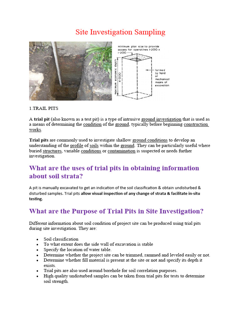 Site Investigation Sampling | PDF | Drilling Rig | Borehole