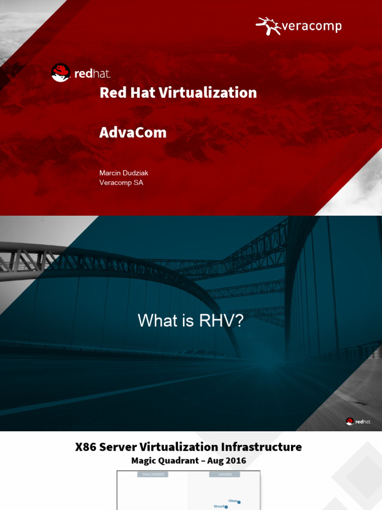 Red Hat Virtualization 4.1 Technical Presentation - AdvaCom | PDF | Virtualization | Virtual Machine