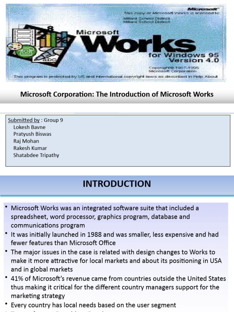 Microsoft Works Group9 BM | PDF | Ibm Pc Compatibles | Personal Computers