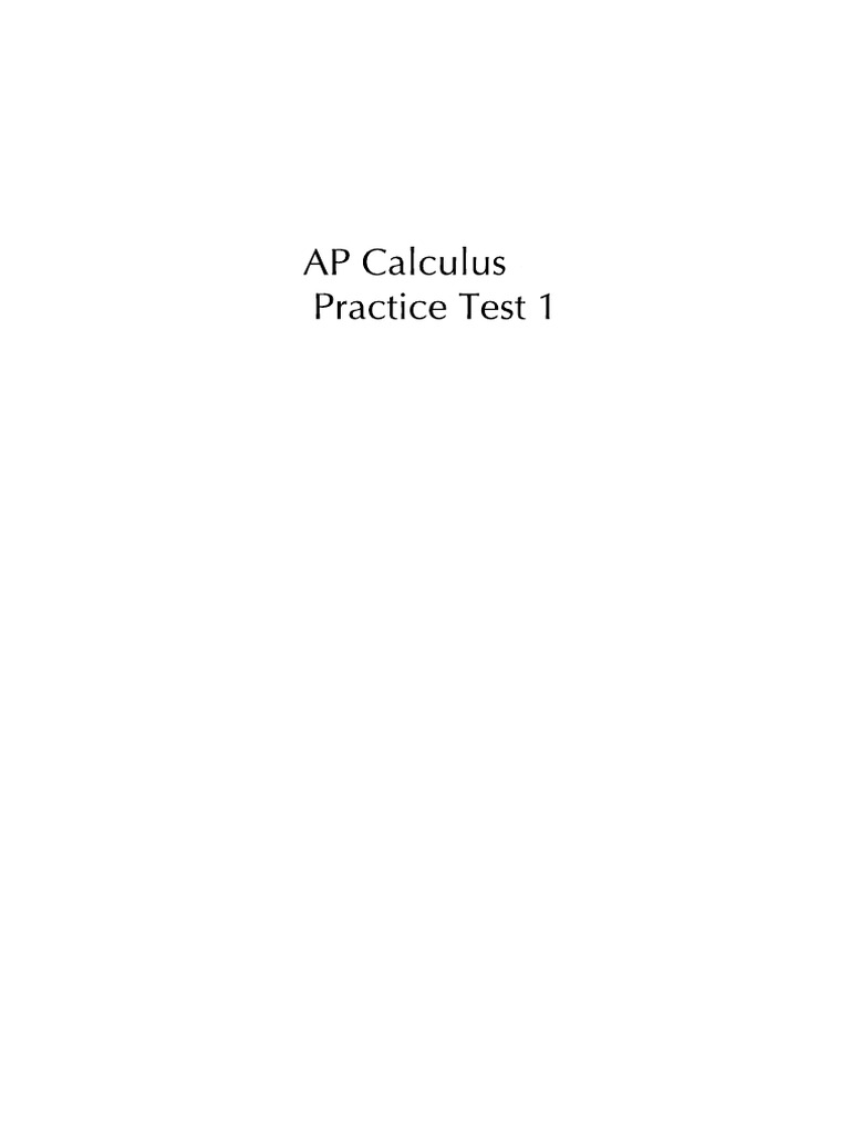 AP Calculus Prerequisite MCQs | PDF