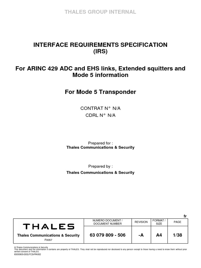 Irs Arinc429 63079809-506 - A | PDF | Airspeed