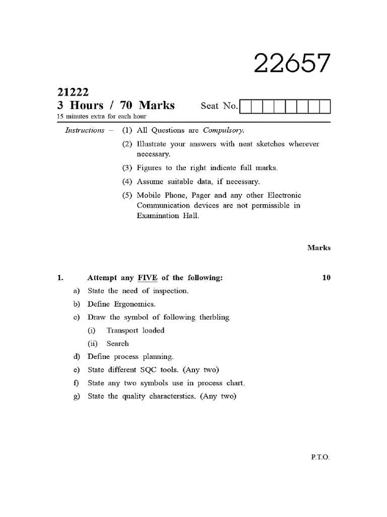 MSBTE Question Paper IEQ Mechanical Engineering | PDF