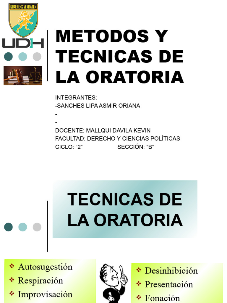 Metodos y Tecnicas de La Oratoria | PDF | Hablar en público | Canto Metodos y Tecnicas de La Oratoria | PDF | Hablar en público | Canto