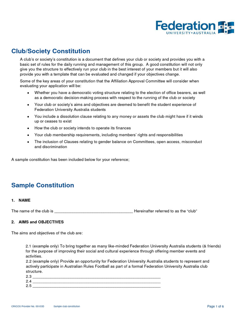Club-constitution | PDF | Committee | Expense