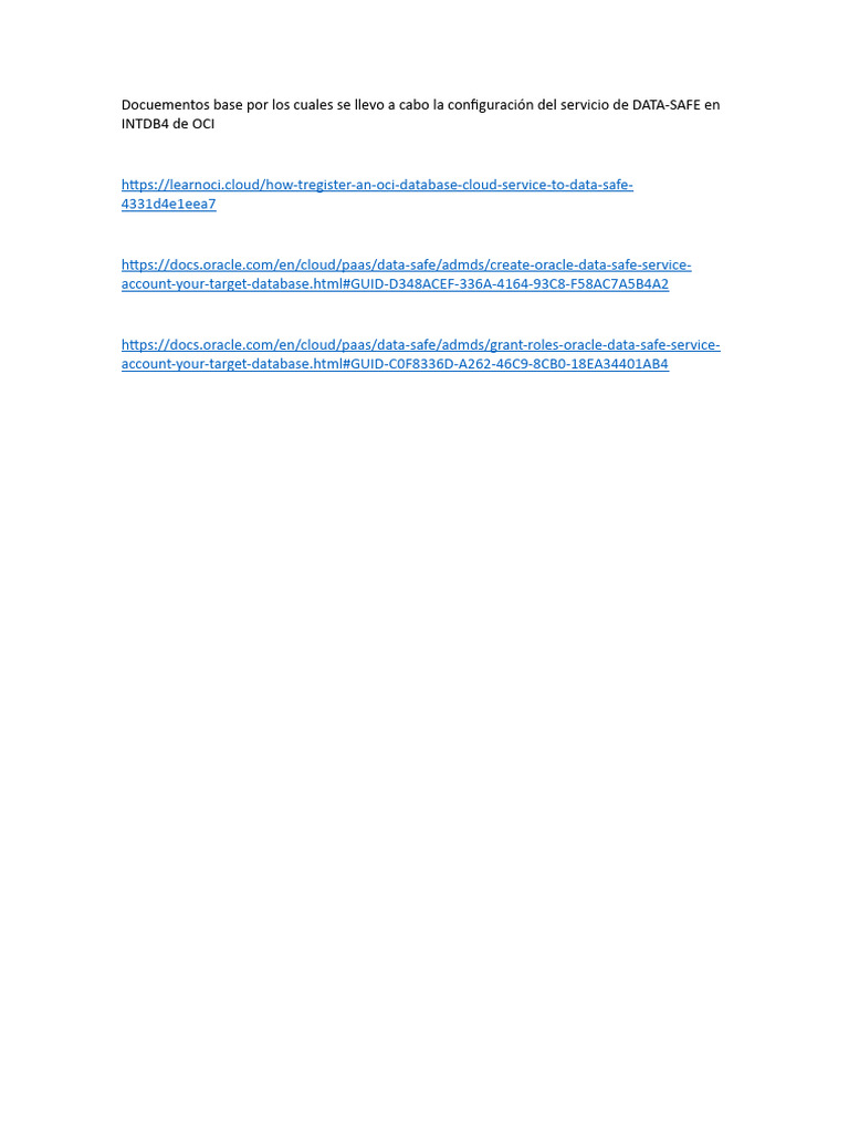 OCI Data-Safe Setup Guide | PDF
