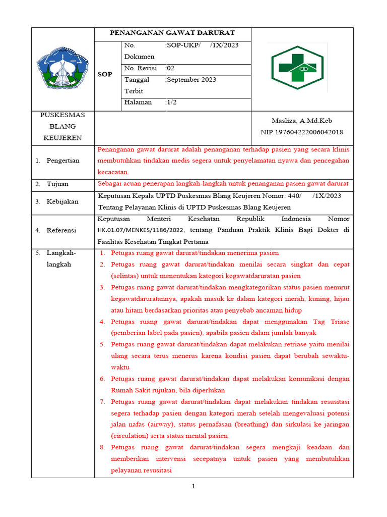 Contoh Sop Terbaru | PDF