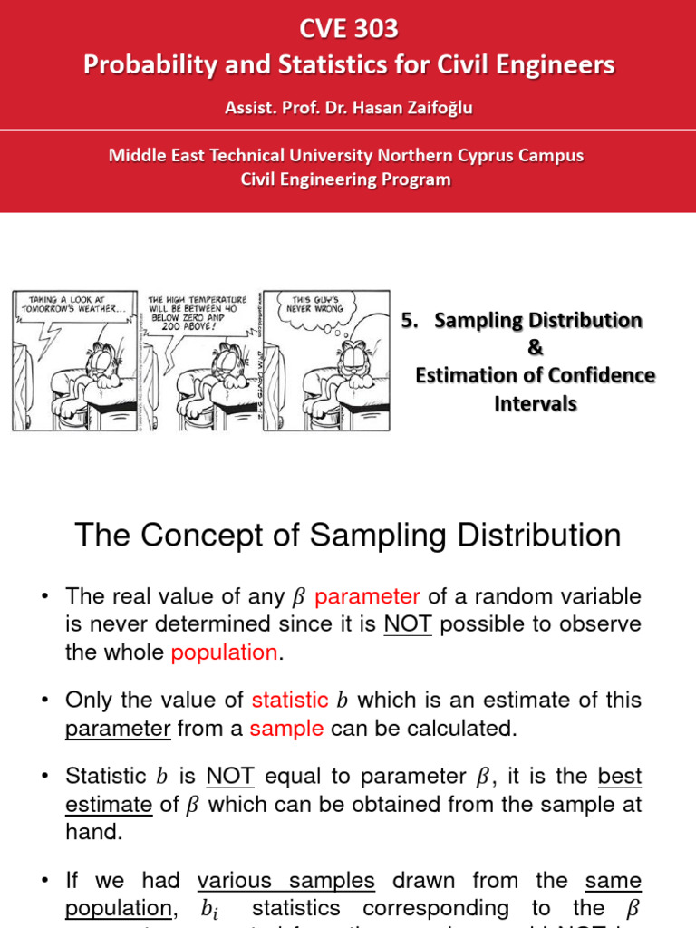 CVE 303 - 5. Sampling Distribution Estimation of Confidence Intervals ...