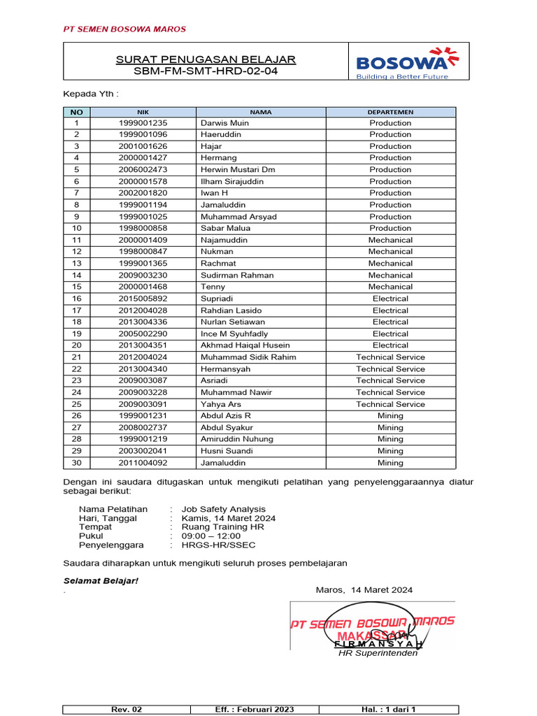 SPB Job Safety Analysis | PDF