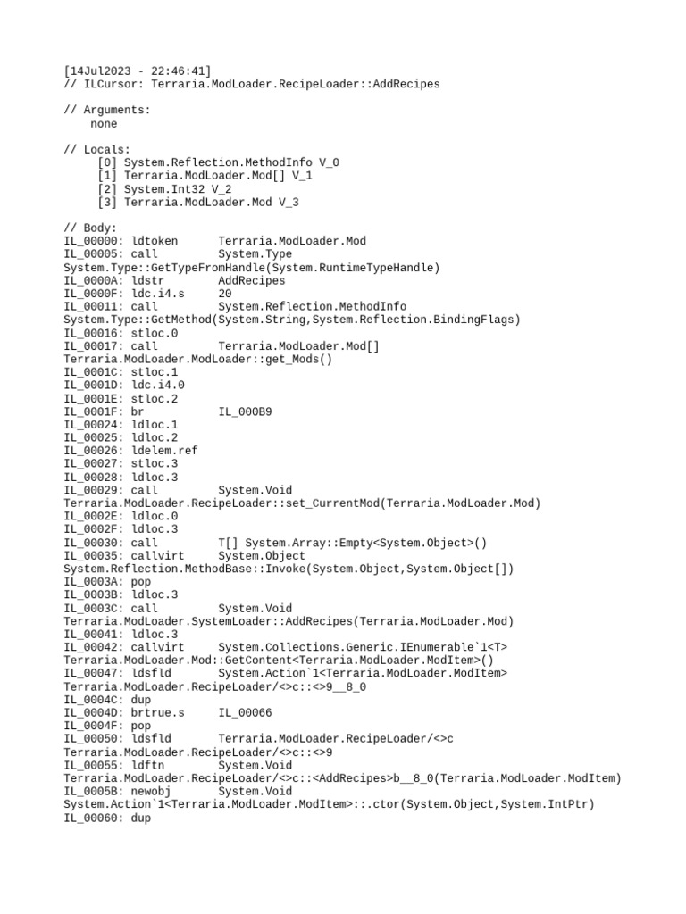 Terraria ModLoader AddRecipes Guide | PDF | Computer Programming | Object Oriented Programming