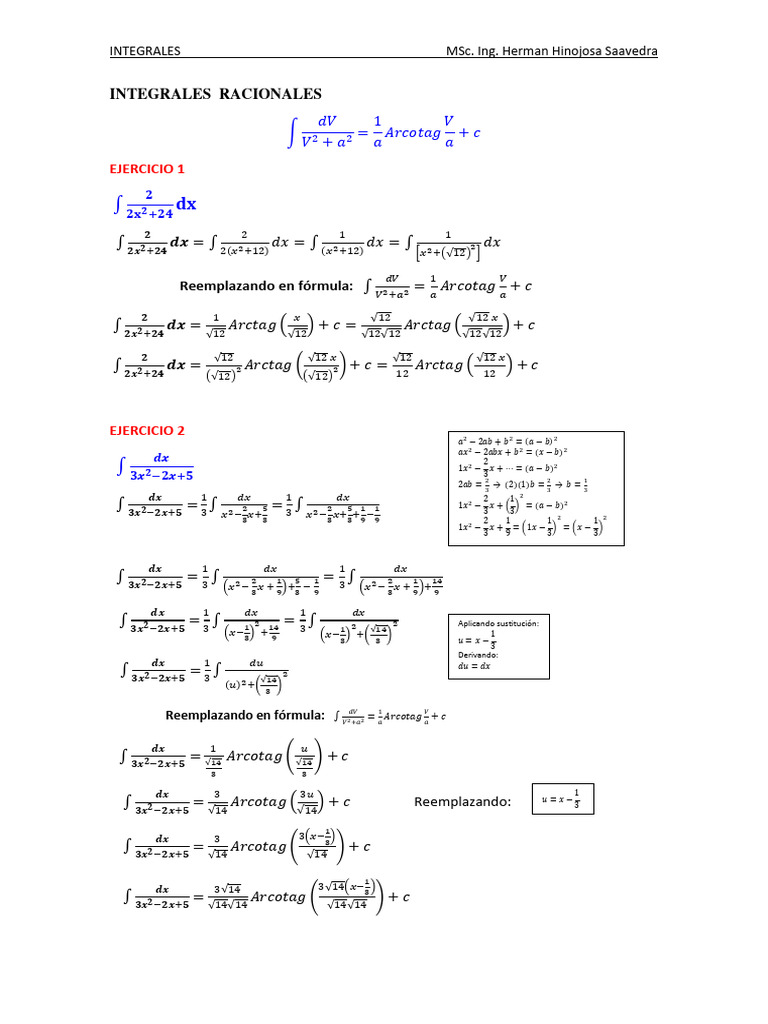 Integrales Racionales | PDF