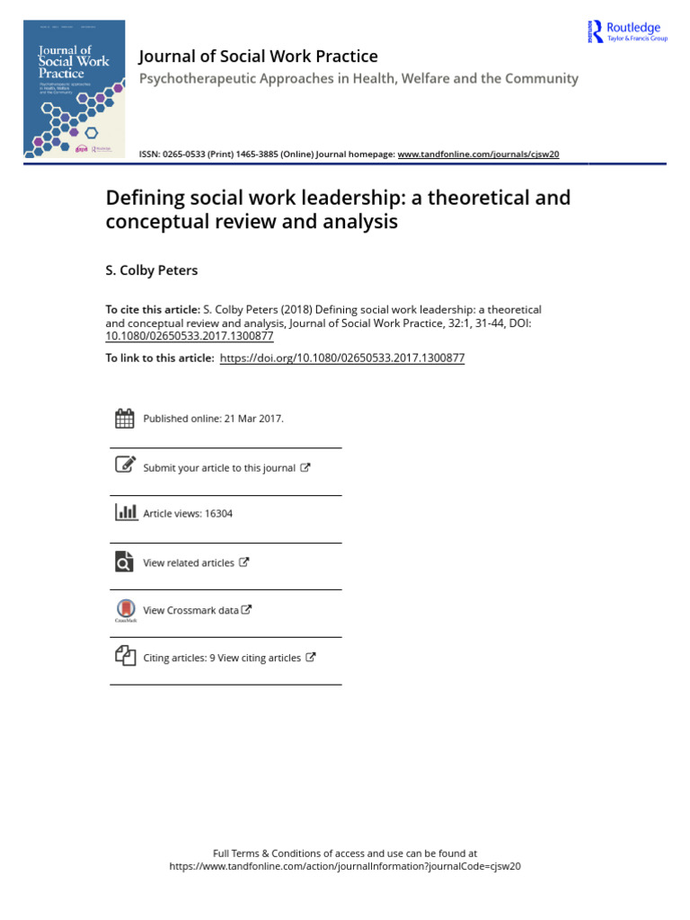 Defining Social Work Leadership Concepts | PDF | Leadership | Social Work