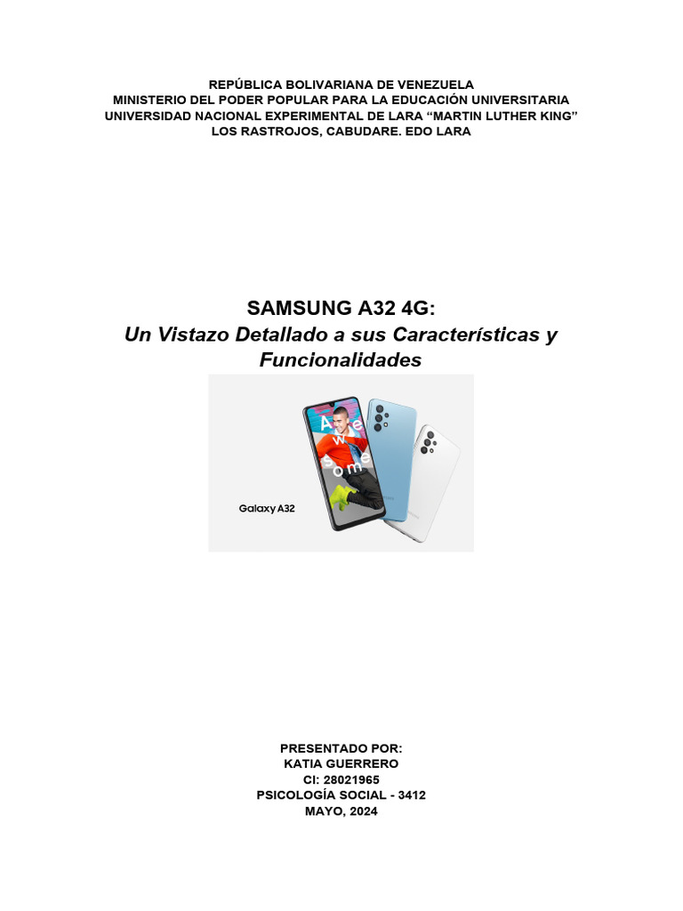 Samsung A32 4G - Por Katia Guerrero | PDF | Computadoras móviles | Smartphone