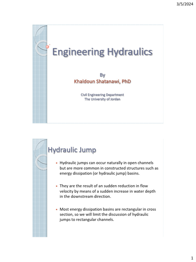 07 Hydraulics - Open Channel - Ch6 part 3 | PDF | Continuum Mechanics ...