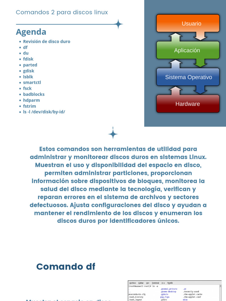Comandos 2 Linux para Discos Duros - Sistemas Operativos II | PDF | Disco duro | Gestión de datos