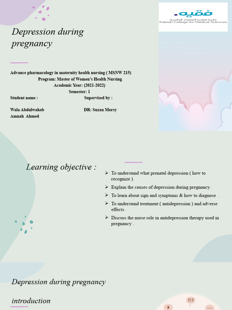 Depression During Pregnancy Final Amah and Wala | PDF | Serotonin ...