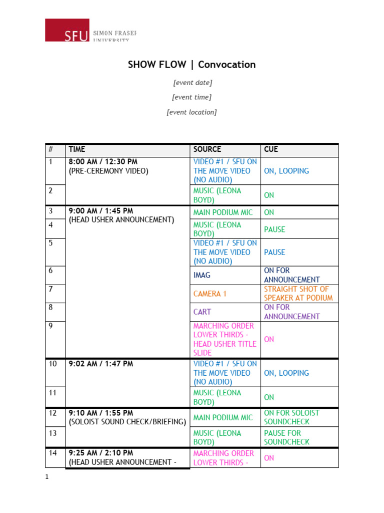 02 Show Flow-Template | PDF | Media Formats | Imaging