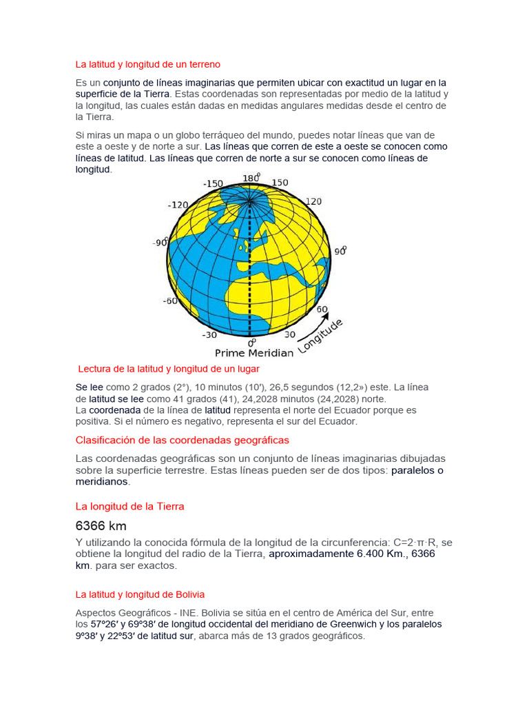 Latitud y Longitud: Guía Básica | PDF