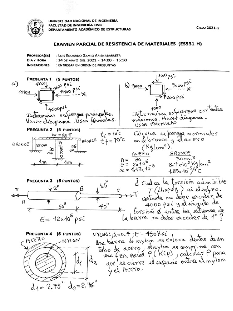 2021-1 Solucionario Parcial | PDF