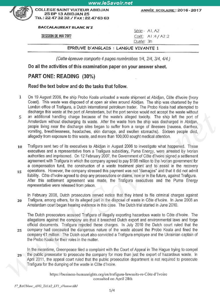 17 BACblanc ANG TA1A2 LV1 sViateurABJ | PDF