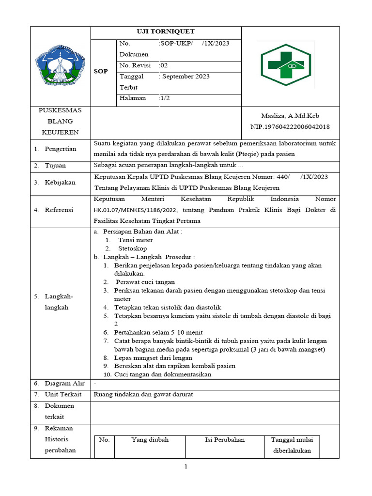 Sop Uji Torniquet | PDF