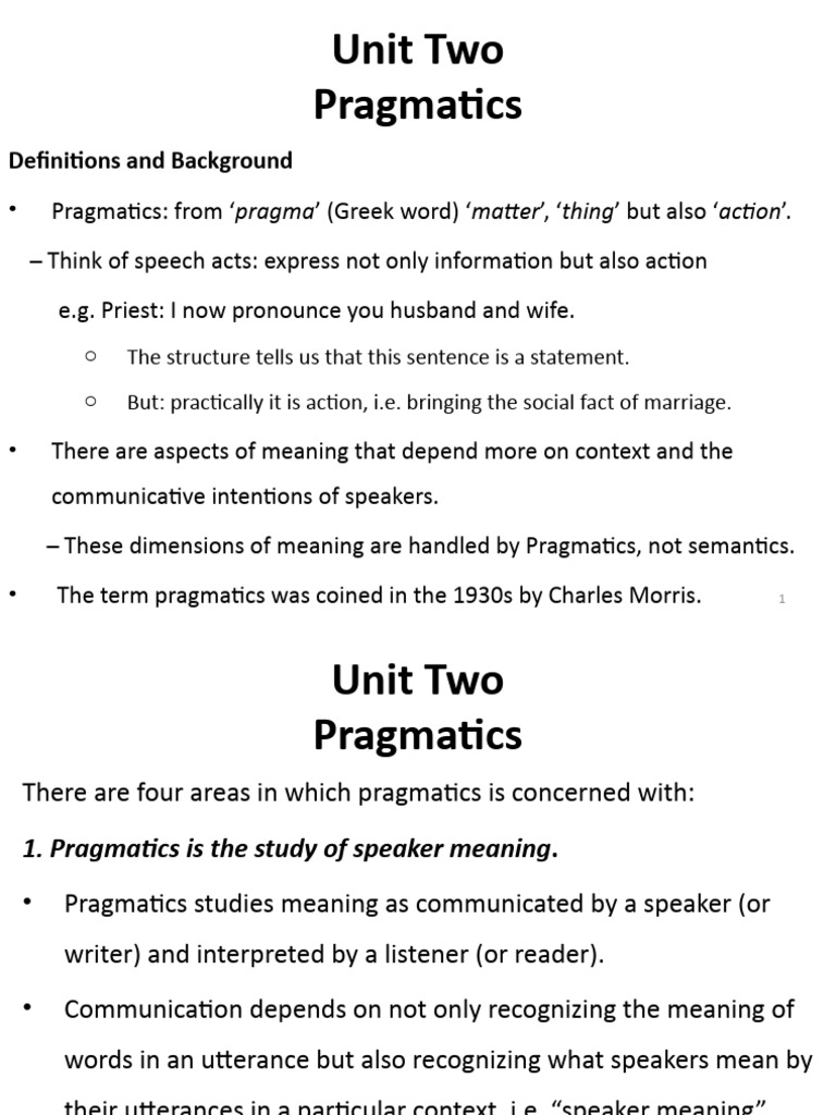 Unit 2 | PDF | Semantics | Linguistics