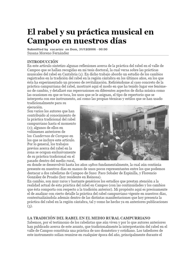 El Rabel y Su Práctica Musical en Campoo en Nuestros Días | PDF ...