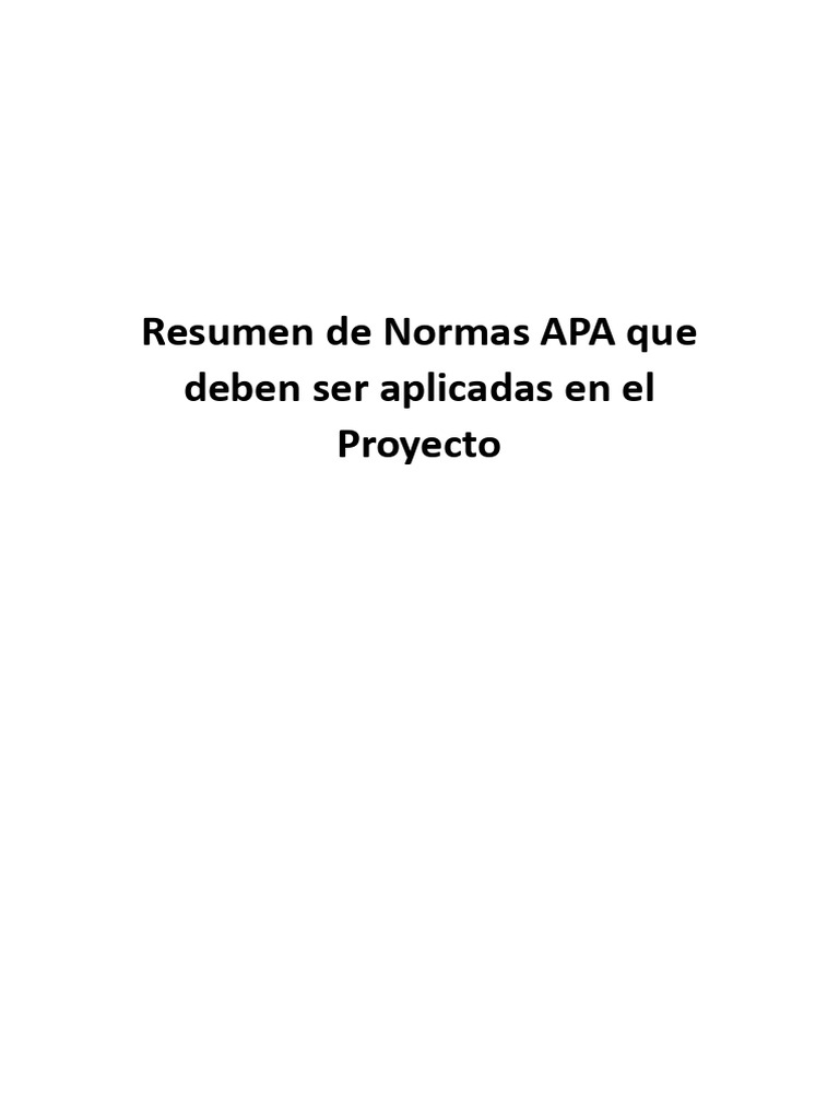 Resumen Normas APA | Descargar gratis PDF | Citación | Estilo apa