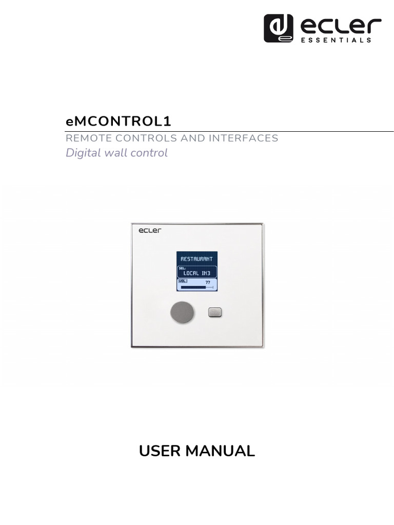 Ecler_eMCONTROL1_User_Manual_EN | PDF | Electrical Connector | Ac Power Plugs And Sockets
