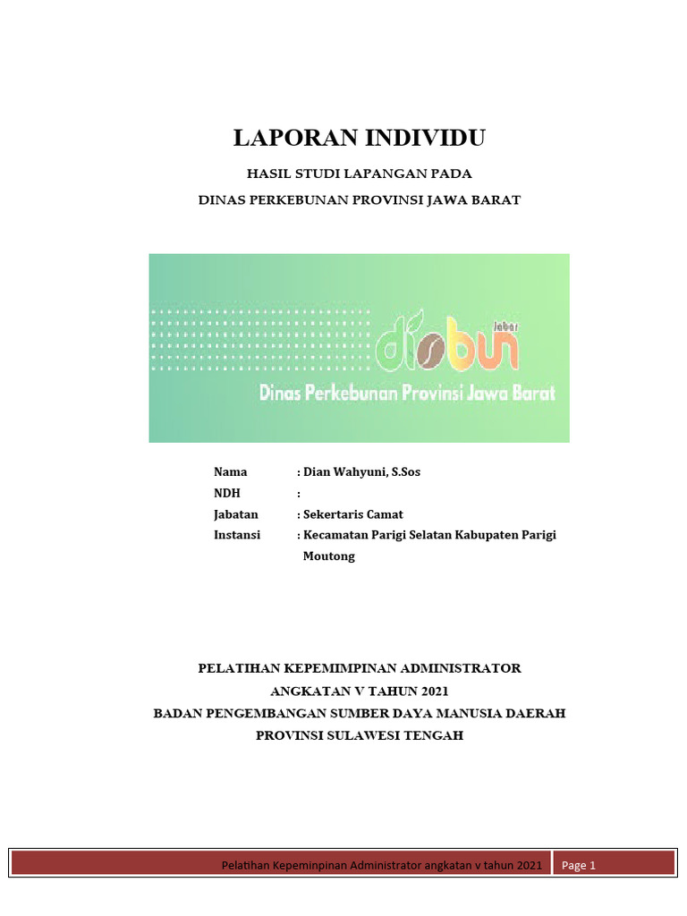 Laporan Studi Dinas Perkebunan Jabar | PDF | Bisnis