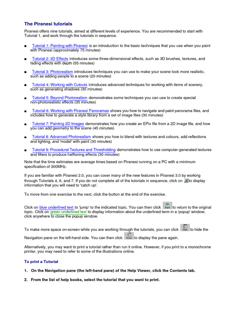 Piranesi Tutorials | PDF | Computer File | 3 D Computer Graphics