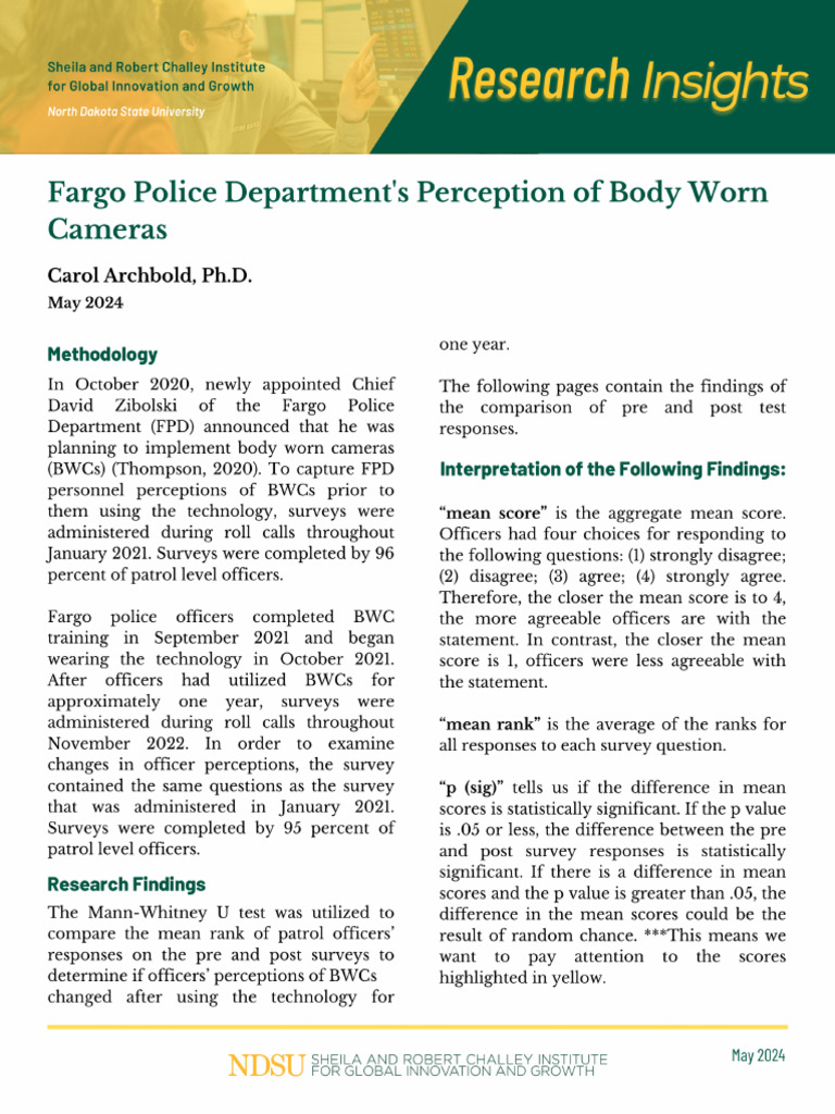 Body Worn Cameras Report 2024 | PDF