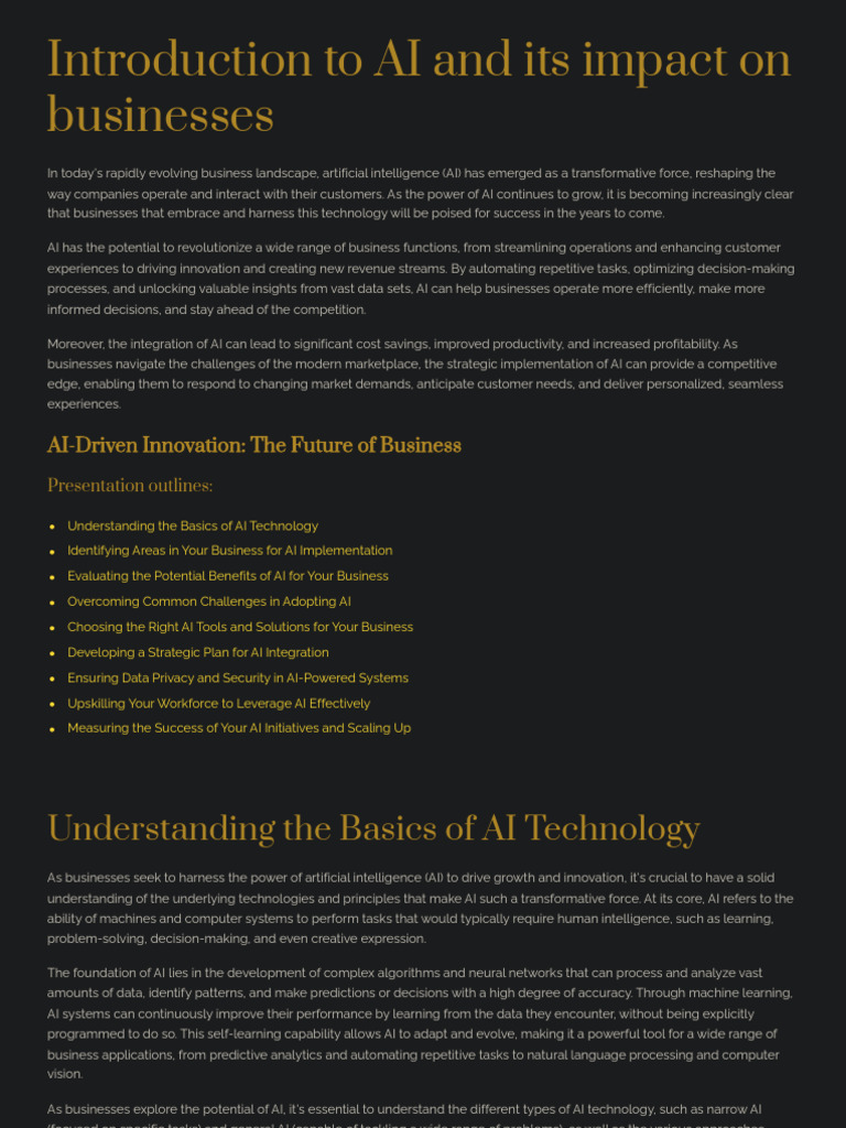 AI-Driven Innovation the Future of Business | PDF | Artificial ...