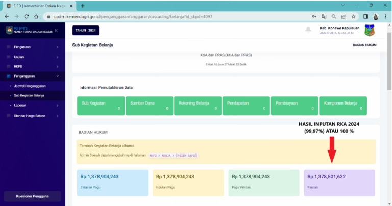 Laporan Progres Inputan RKA 2024 | PDF
