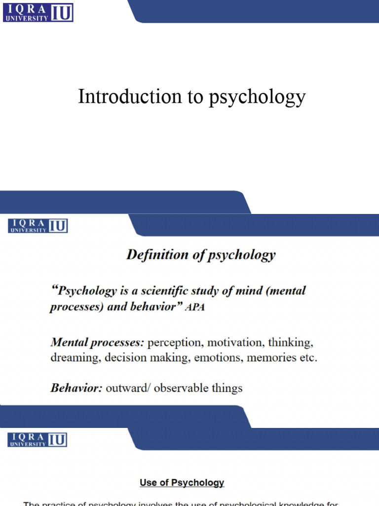 Topic 1 - Introduction To Psychology | Download Free PDF | Psychology ... Topic 1 - Introduction To Psychology | Download Free PDF | Psychology ...