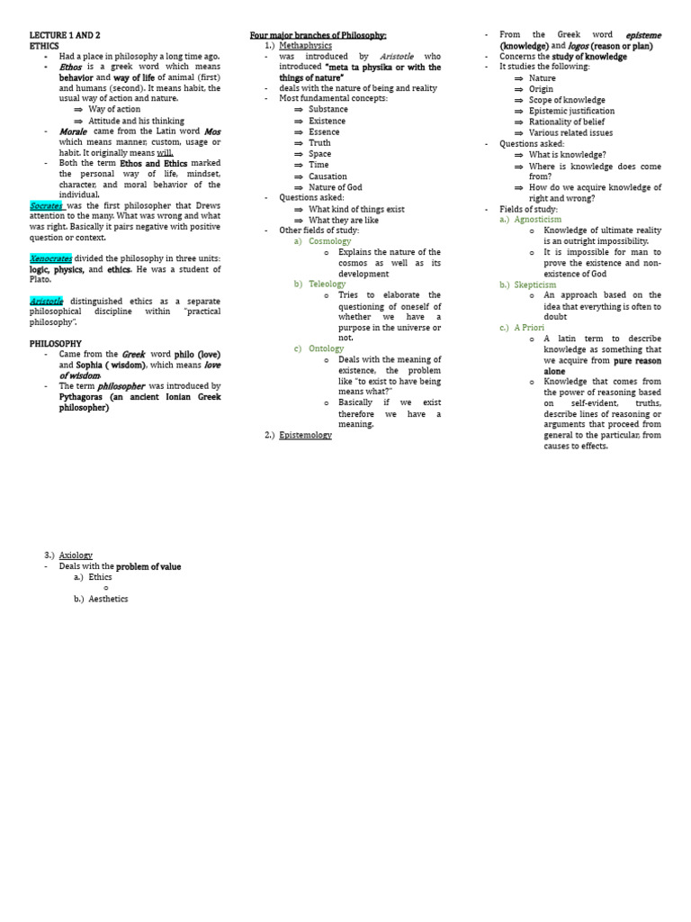 Ethics | PDF | Knowledge | Reason