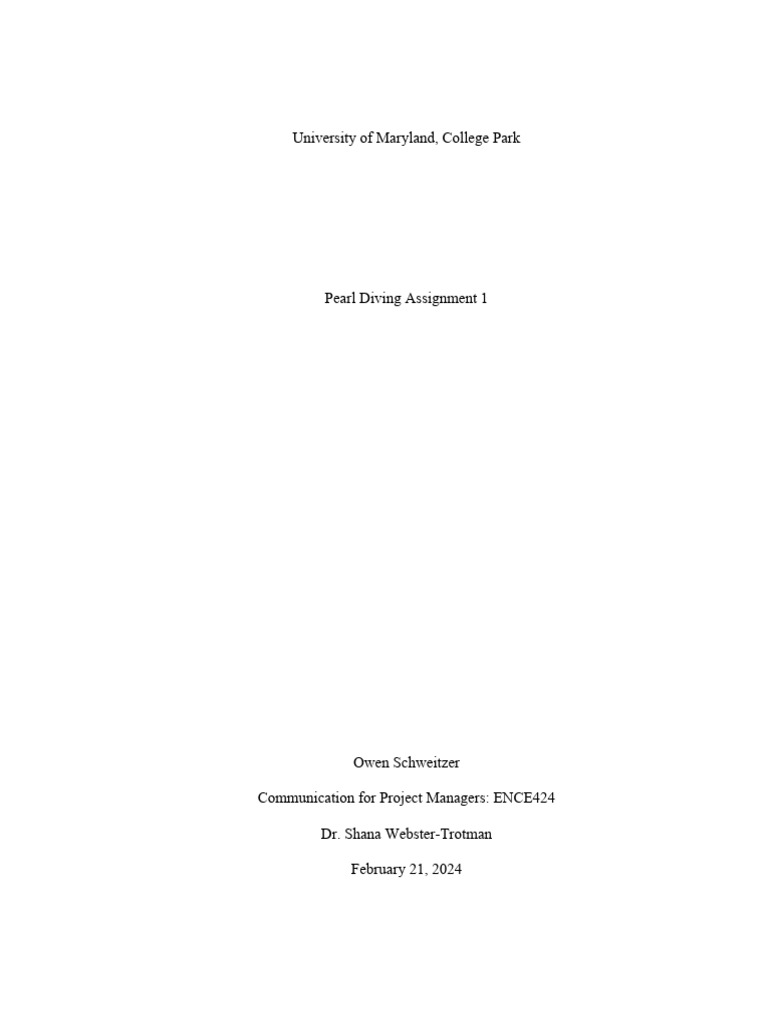 Pearl Diving Essay Schweitzer | PDF | Personality Type | Communication