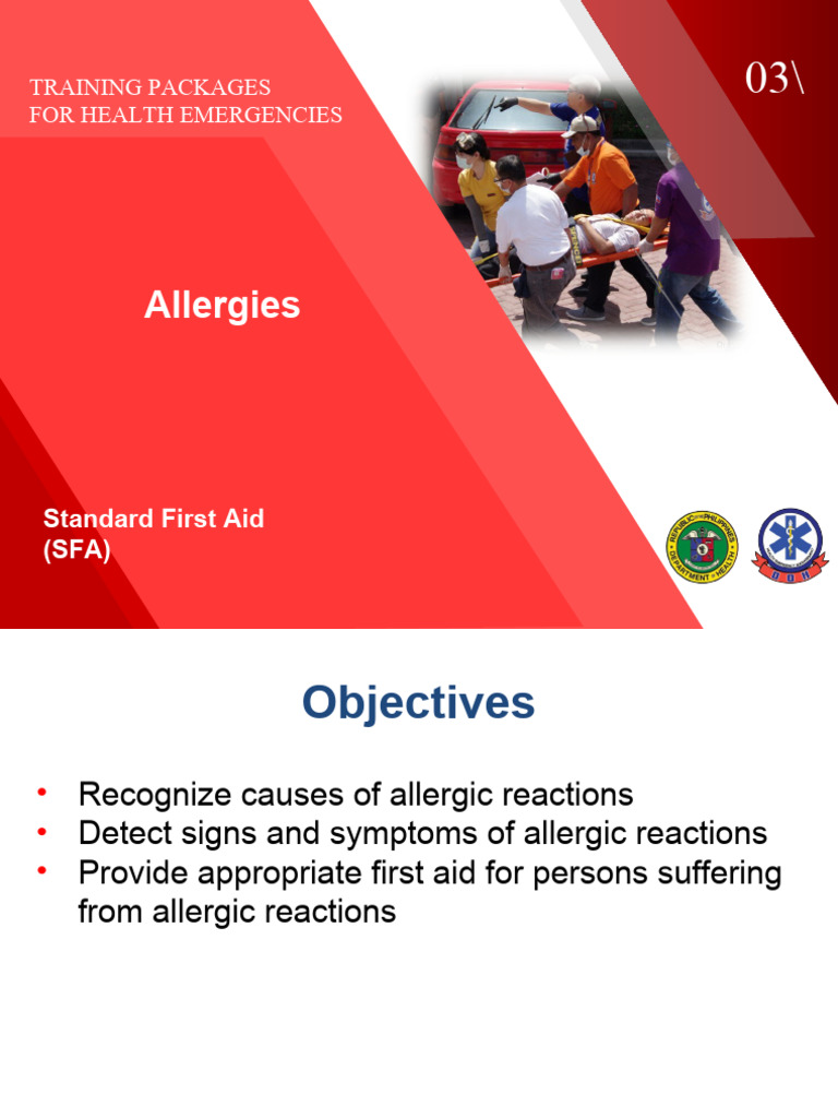 First Aid for Allergic Reactions | PDF | Allergy | Diseases And Disorders