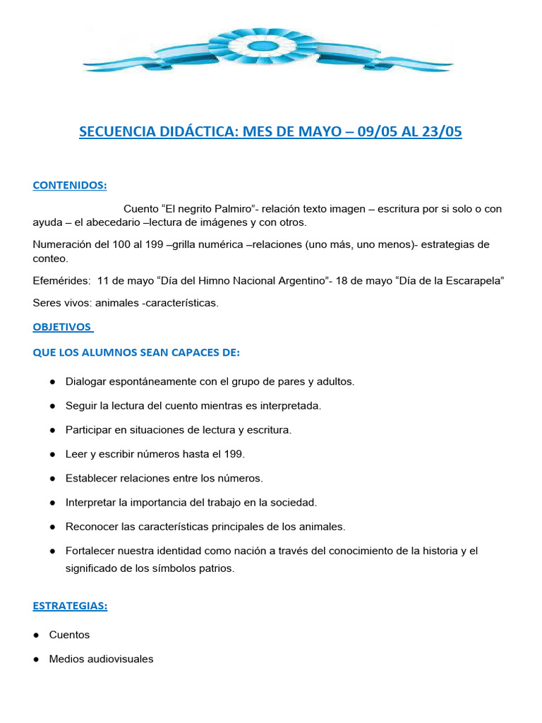 Secuencia Didáctica: El Negrito Palmiro | PDF