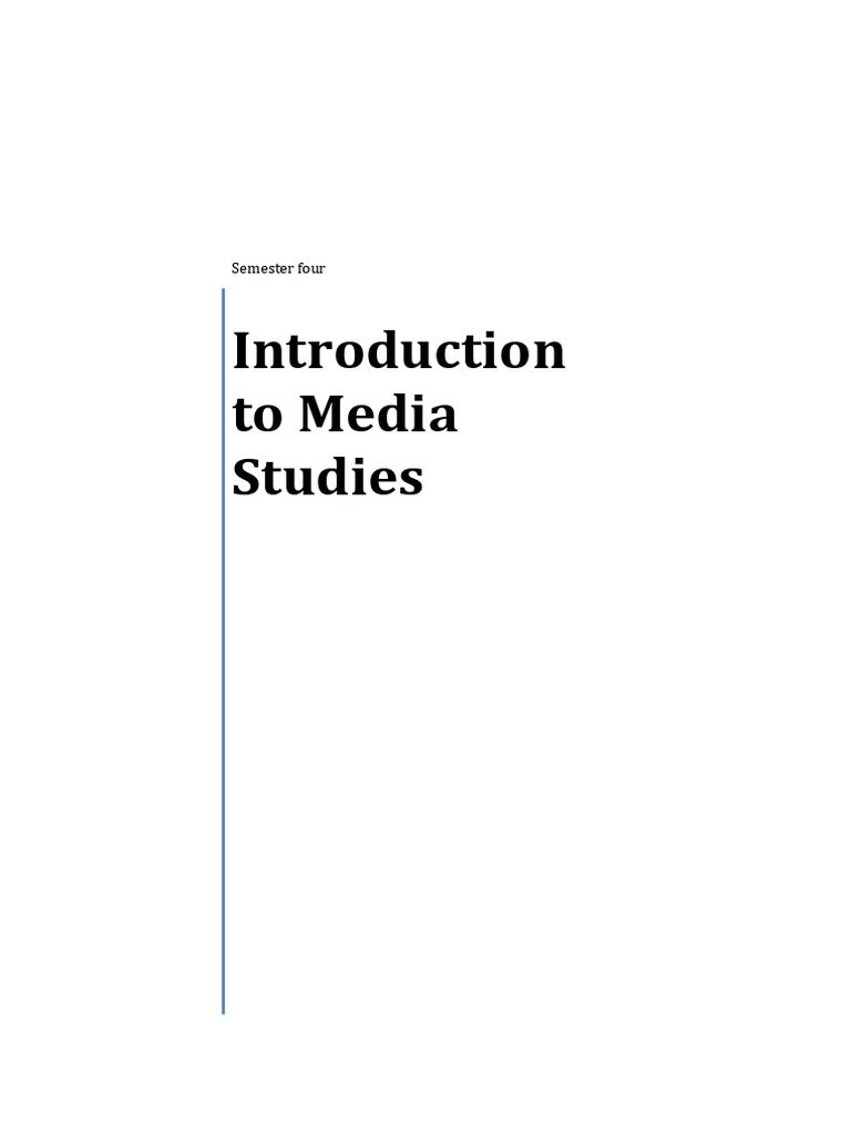S4-Introduction To Media Studies FPE | PDF | Mass Media | Code