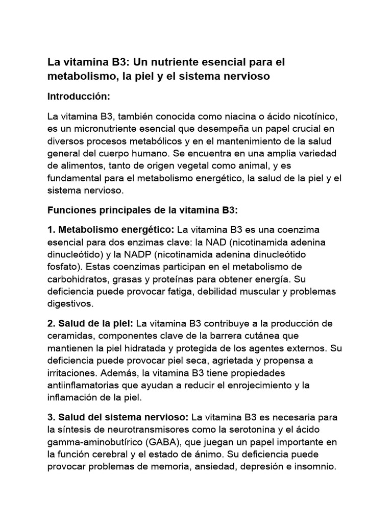 Vitamina B3 | PDF | Vitamina