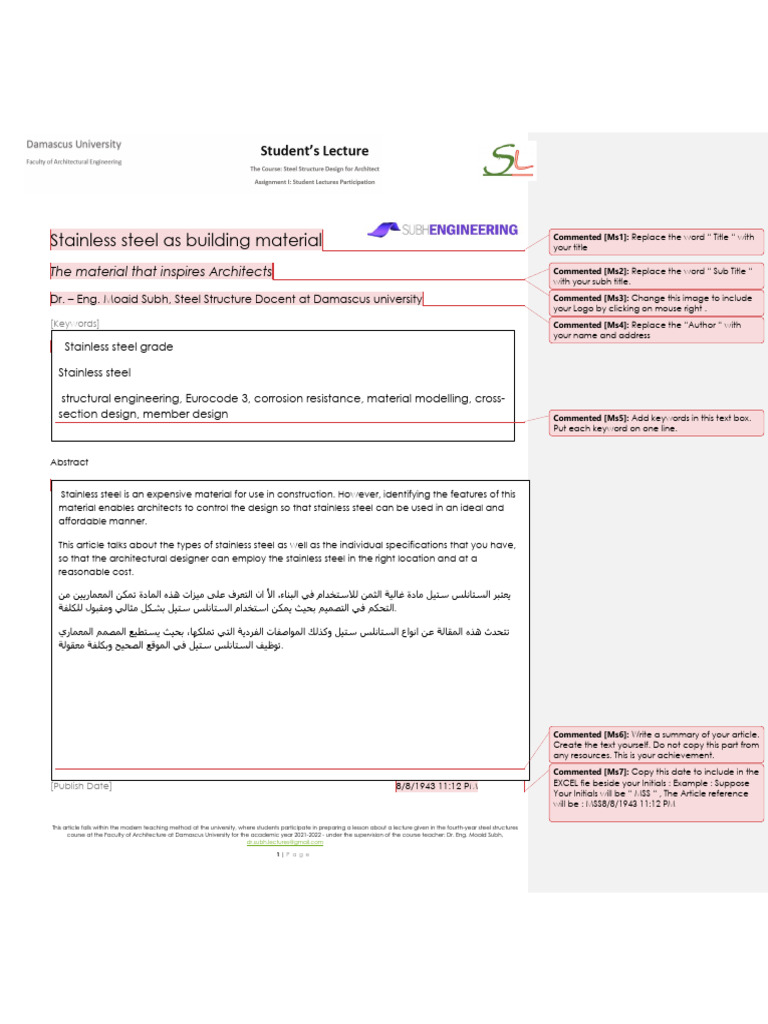 MSS-L2-Stainless Steel As Architect Material | PDF | Deformation ...