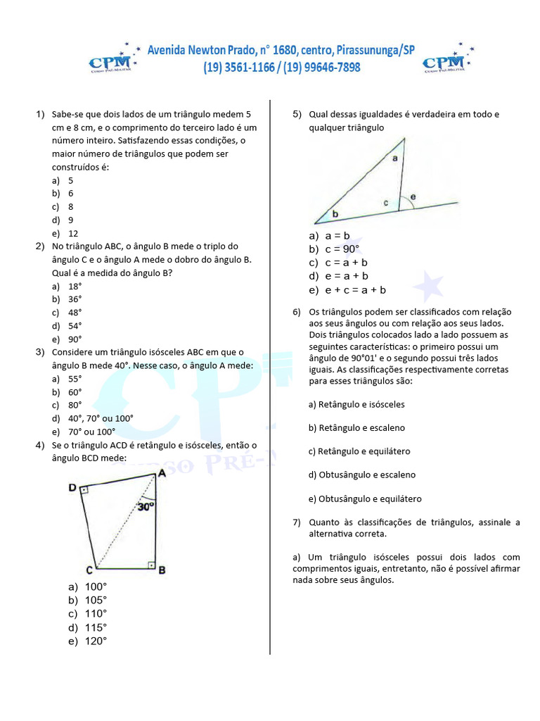 Triangulo | PDF | Triângulo | Matemática elementar