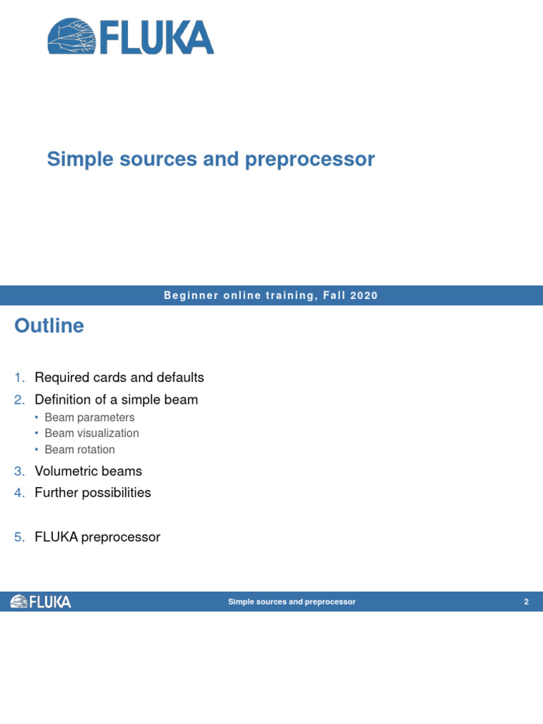 FLUKA Simple Beam and Source Setup Guide | PDF | Angle | Trigonometric ...