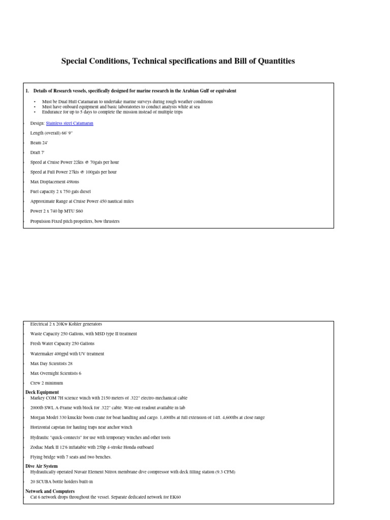 Vessel Specs. | PDF