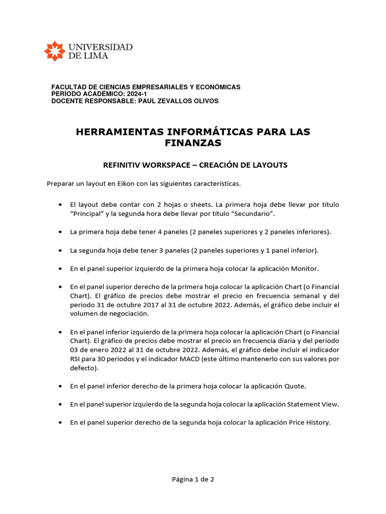 Layouts Financieros en Eikon | PDF | Informática