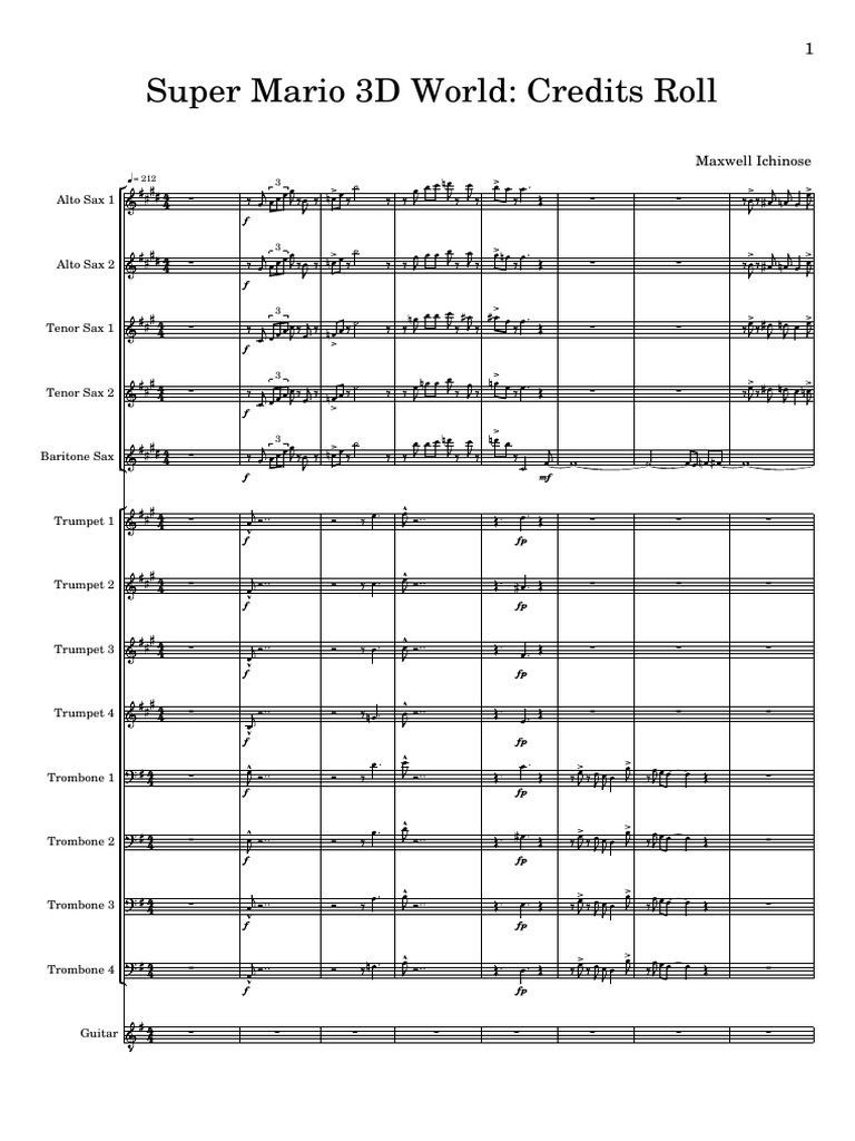Super Mario 3D World Credits Music | PDF | Music Production | Brass ...