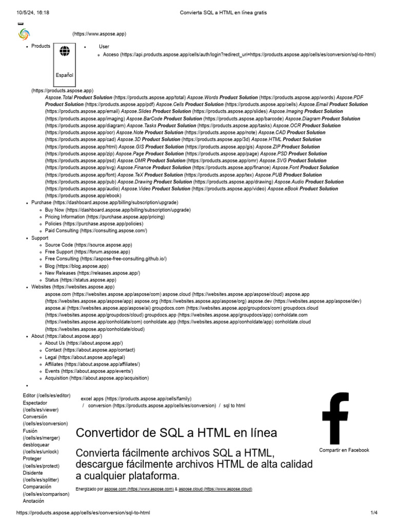 Convierta SQL A HTML en E1 | PDF | Computer File Formats | Computer Standards