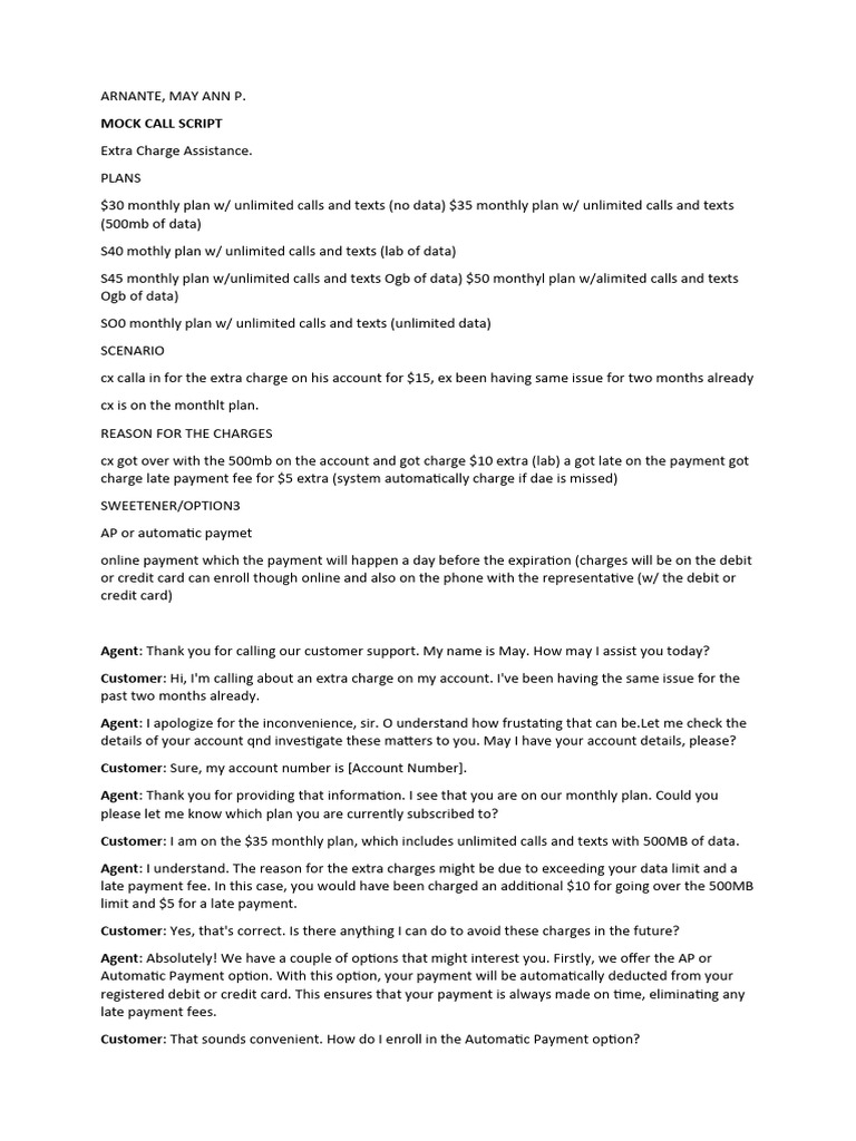 Mock Call Script Pdf Credit Card Debit Card